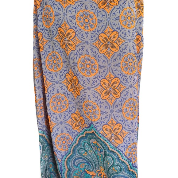 CAbi | Tops | Cabi Blouse In Orange And Blue With Geometric Patterns ...